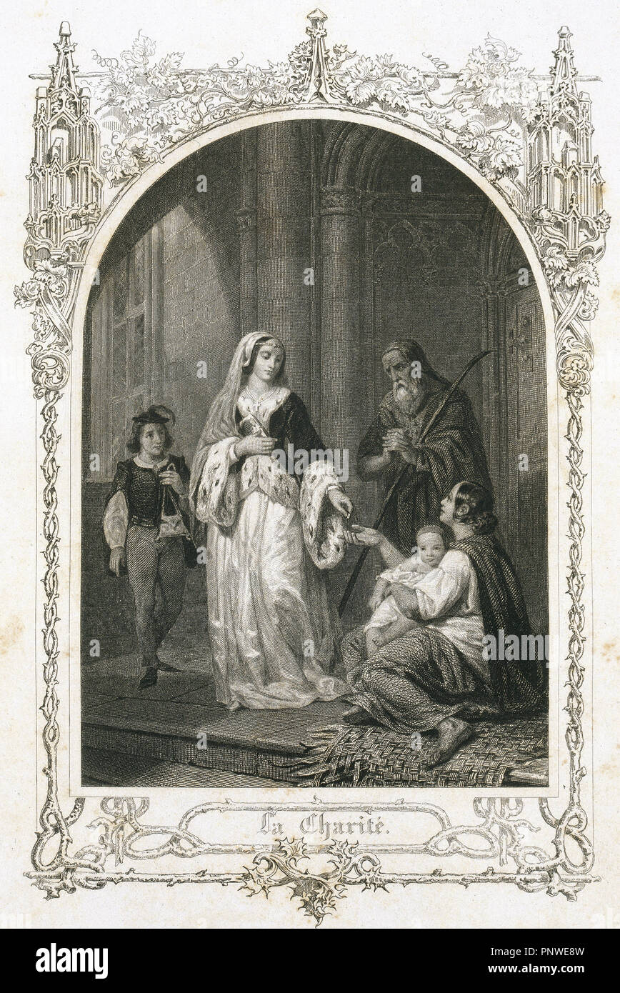 "SANTA JUANA DE CHANTAL (JUANA FRANCISCA FREMIOT) DANDO LIMOSNA A UNA ...