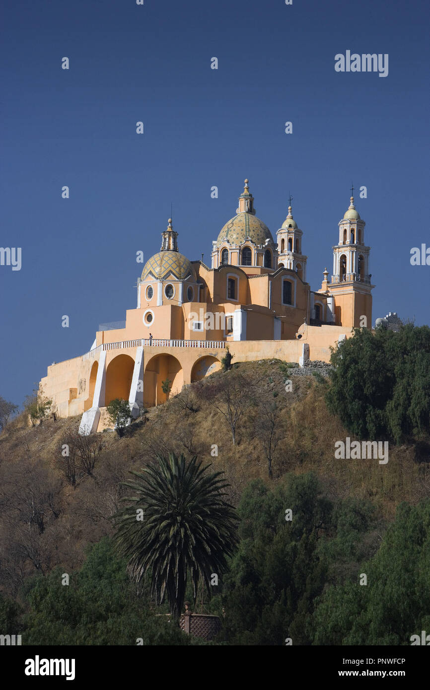 Mexico. Cholula. Virgen de los Remedios Church, built by the Spanish ...