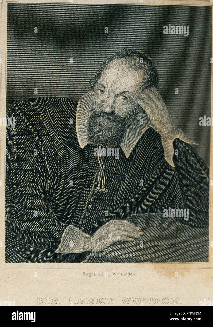 Sir Henry Wotton (1568-1639). English poet and diplomat. Engraving ...