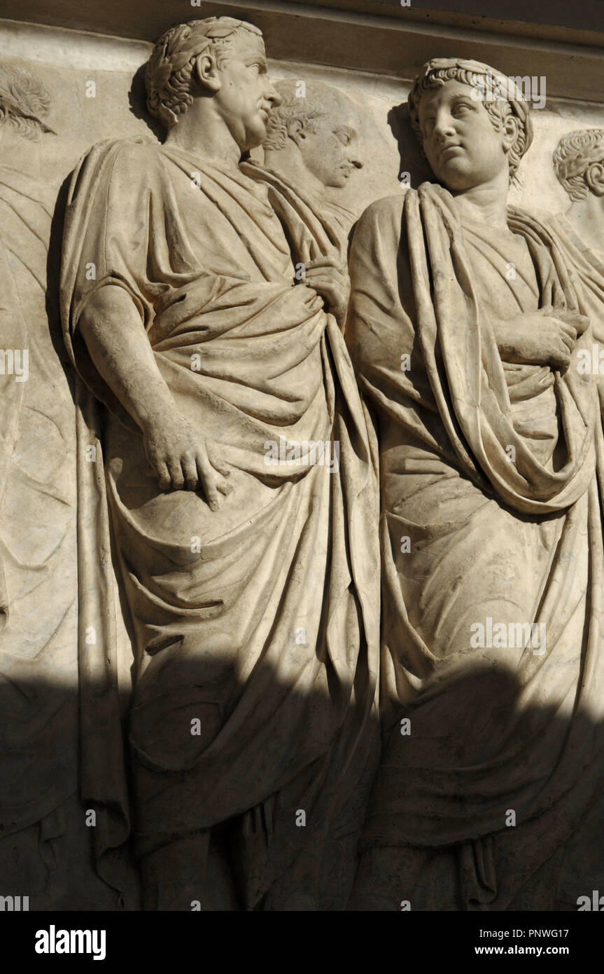 Roman Art. Italy. Ara Pacis Augustae. Processional frieze. Detail ...