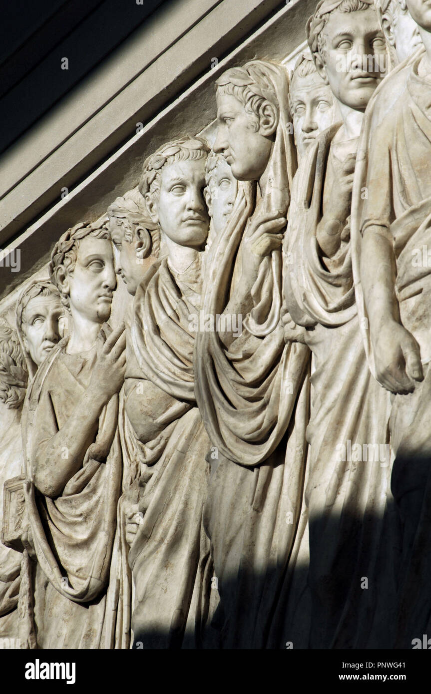 Roman Art. Italy. Ara Pacis Augustae. Processional frieze. Detail ...