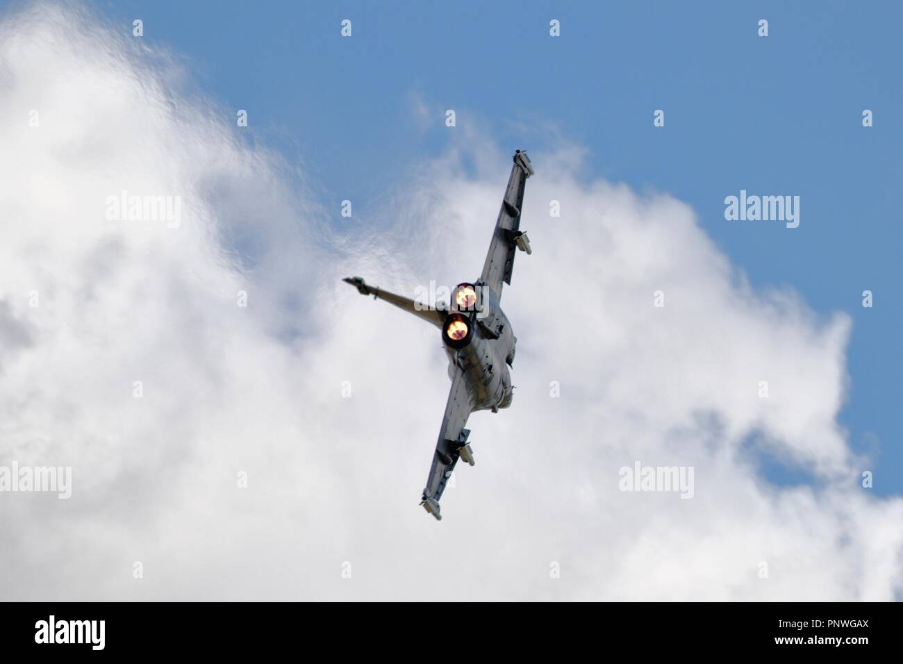 French Navy Rafale M multirole fighter jet flying at the 2018 Royal ...