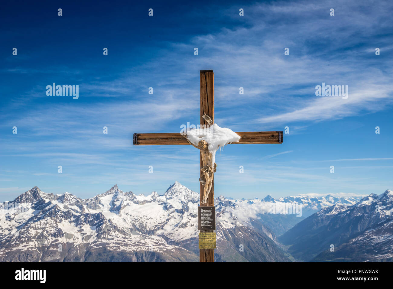 Cross in Swiss ALps Stock Photo - Alamy