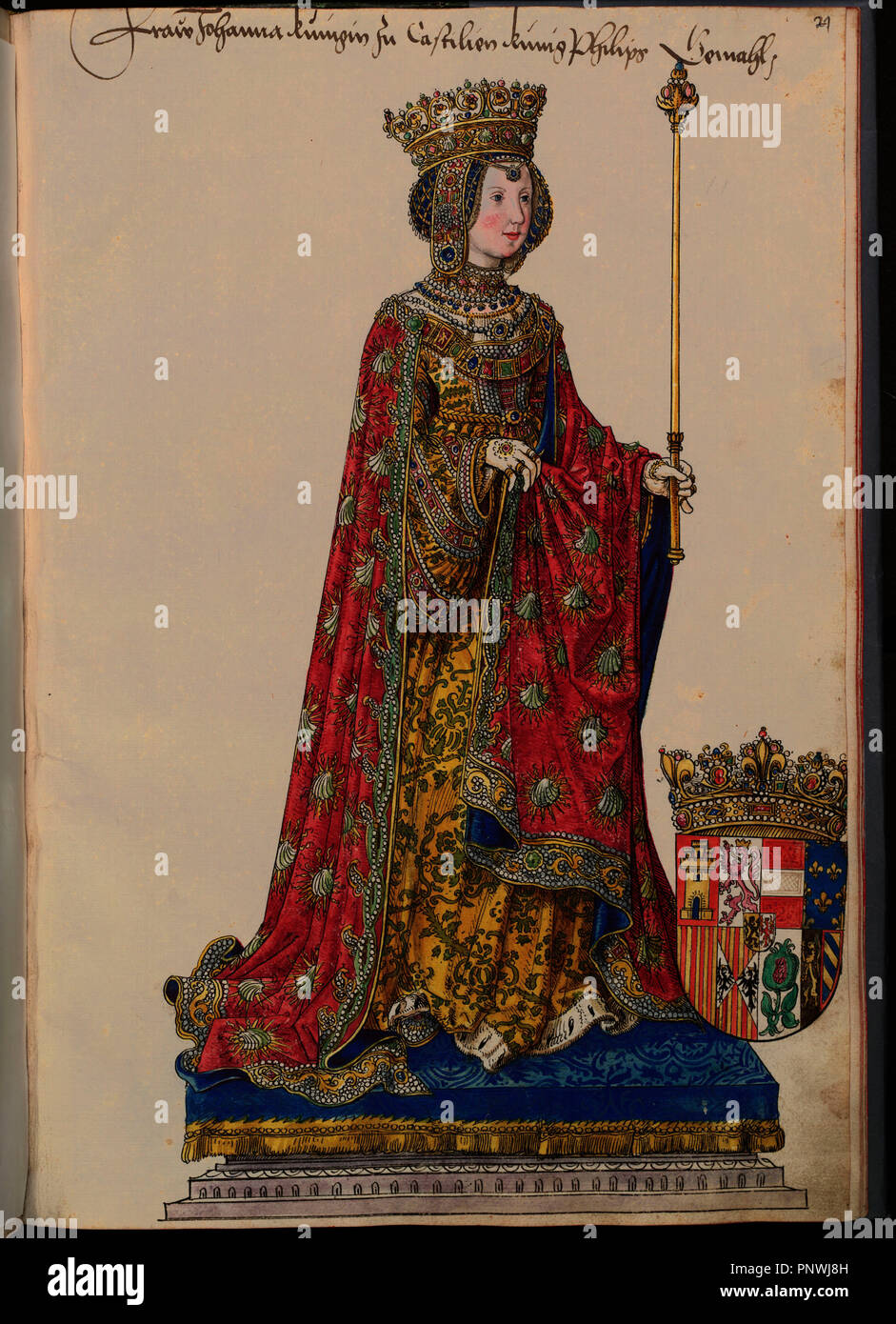 JUANA I (1516- 1555), 1522, DIBUJO A COLOR SOBRE PAPEL, 41,8x29. Author ...