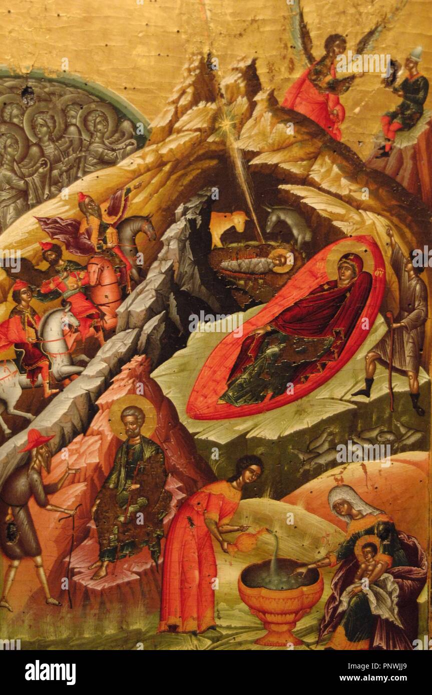 Nativity of Christ. 16th century. Painted by Onufri. National Museum of ...