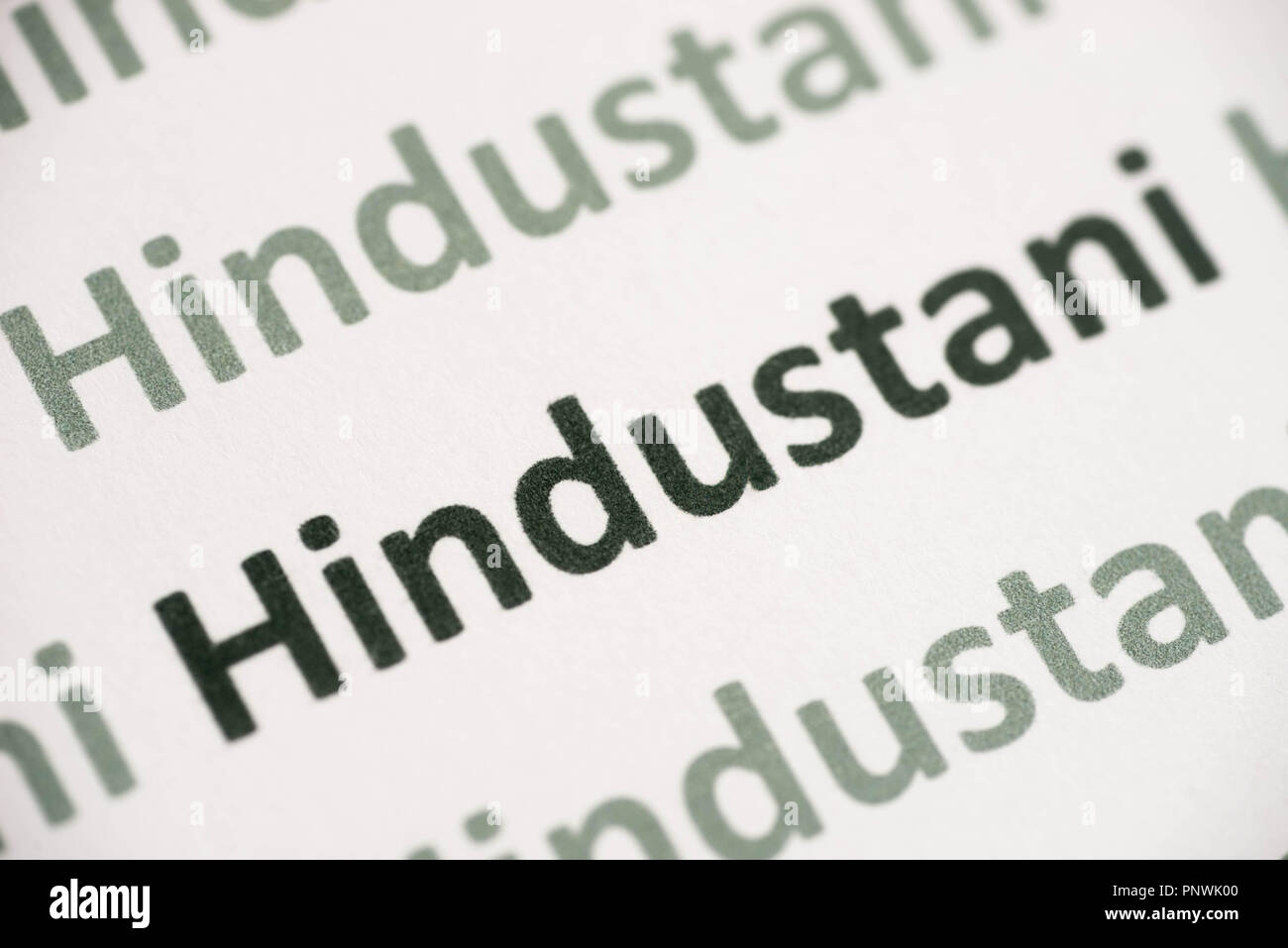 Hindustani word hi-res stock photography and images - Alamy