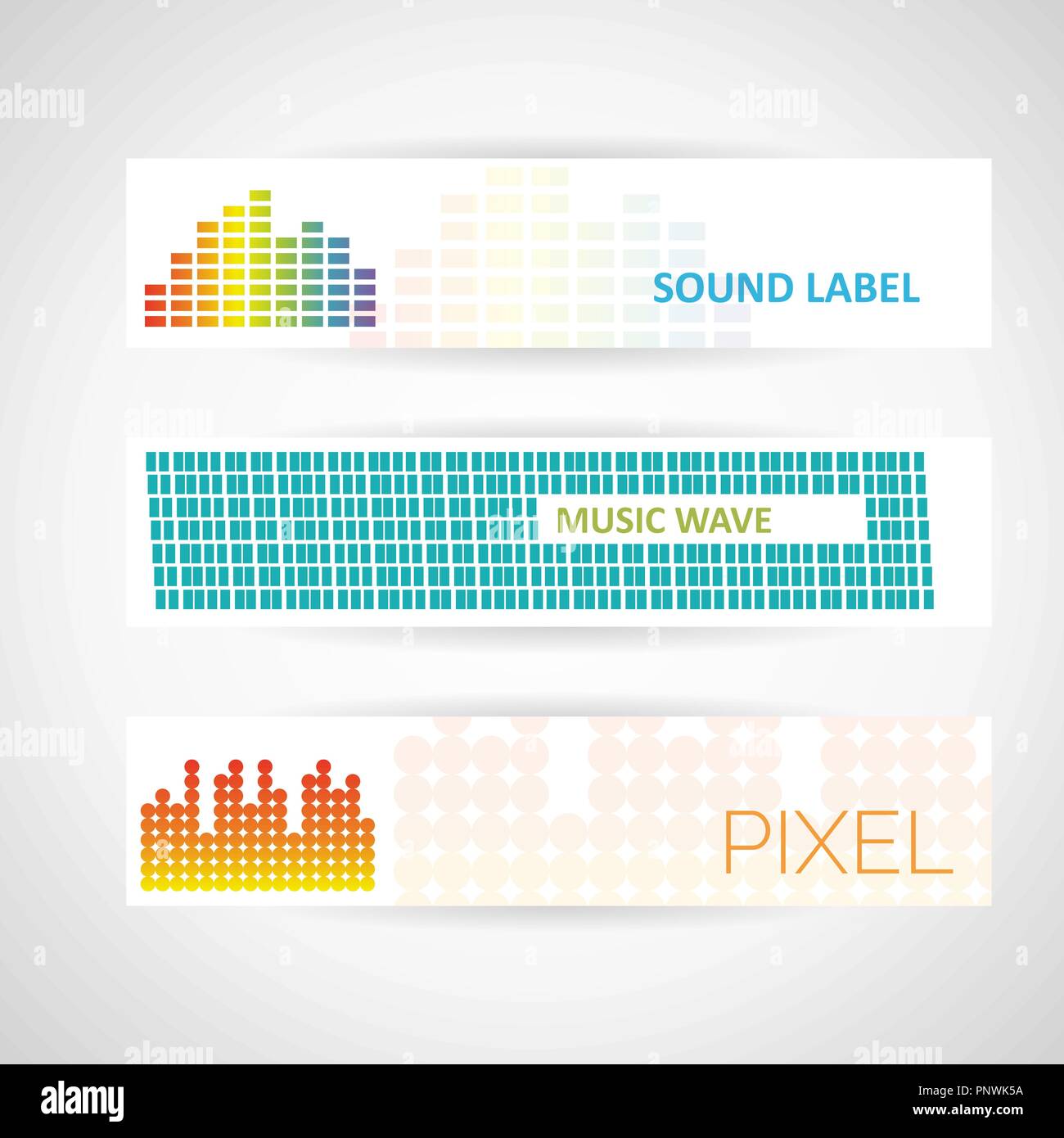Pulse music player. Audio colorful wave logo. Vector equalizer element ...