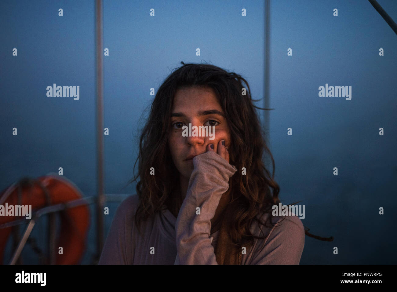 Portrait of a young captain of an Italian sailing boat Stock Photo - Alamy