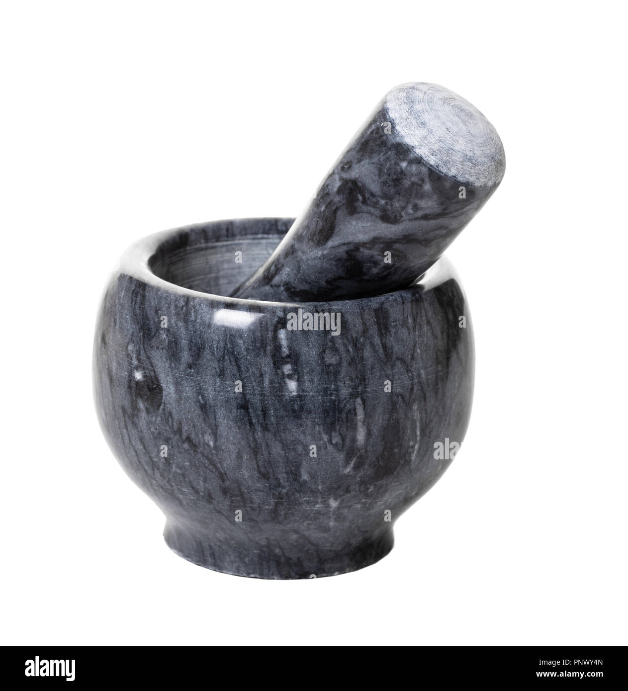 new stone mortar on white isolated background Stock Photo - Alamy