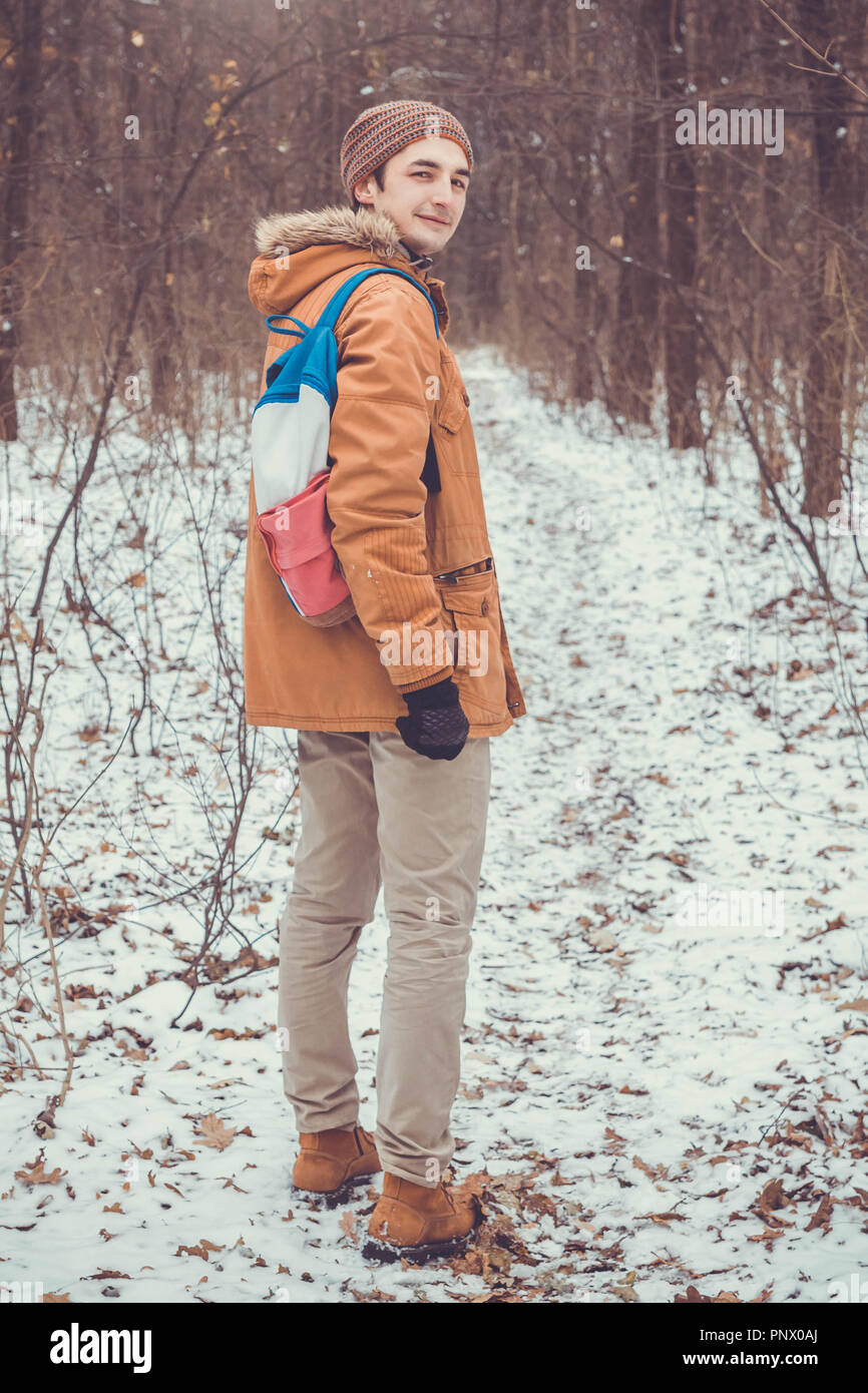 Walking in winter woods hi-res stock photography and images - Alamy