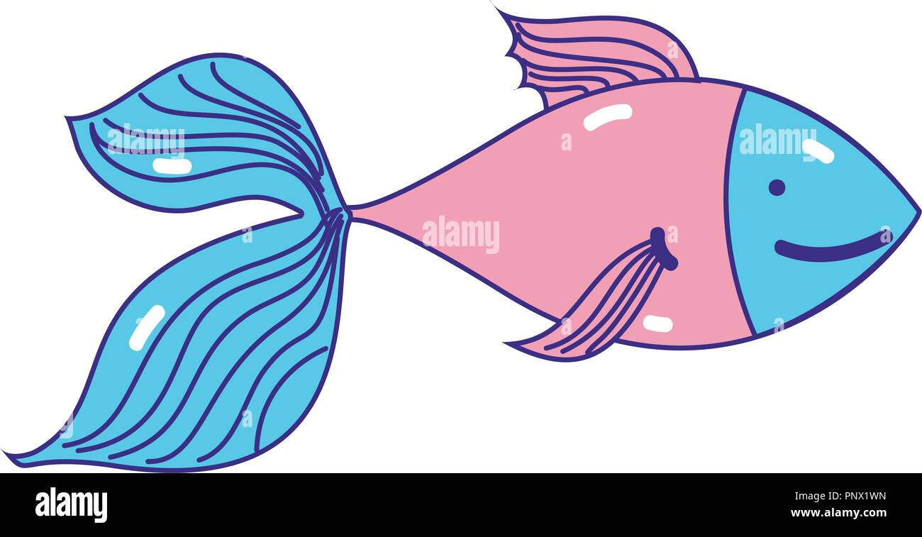 cute fish exotic sea animal Stock Vector Image & Art - Alamy
