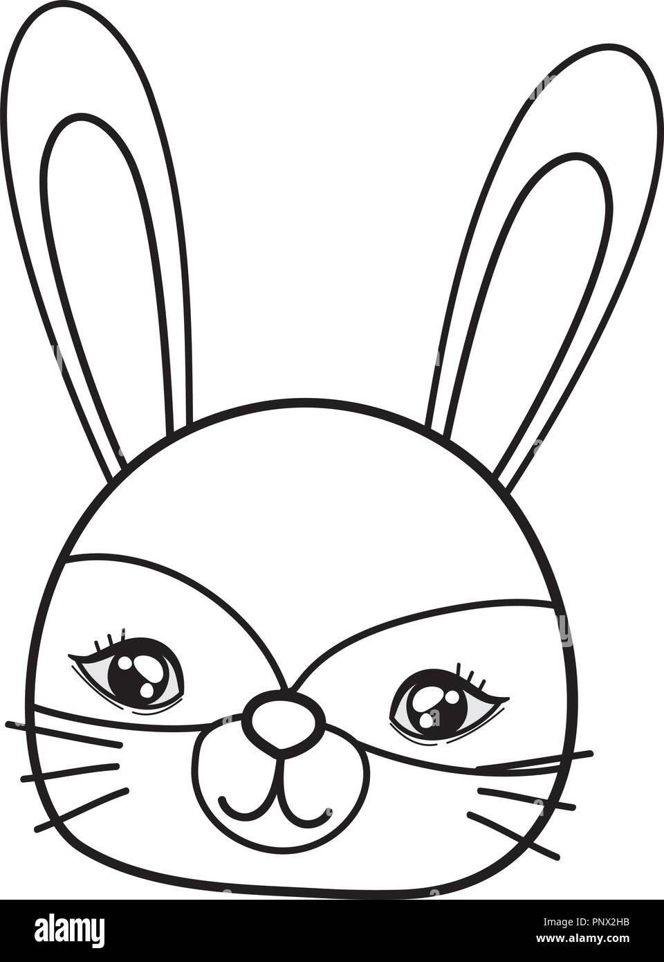 Cute Bunny Head Outline