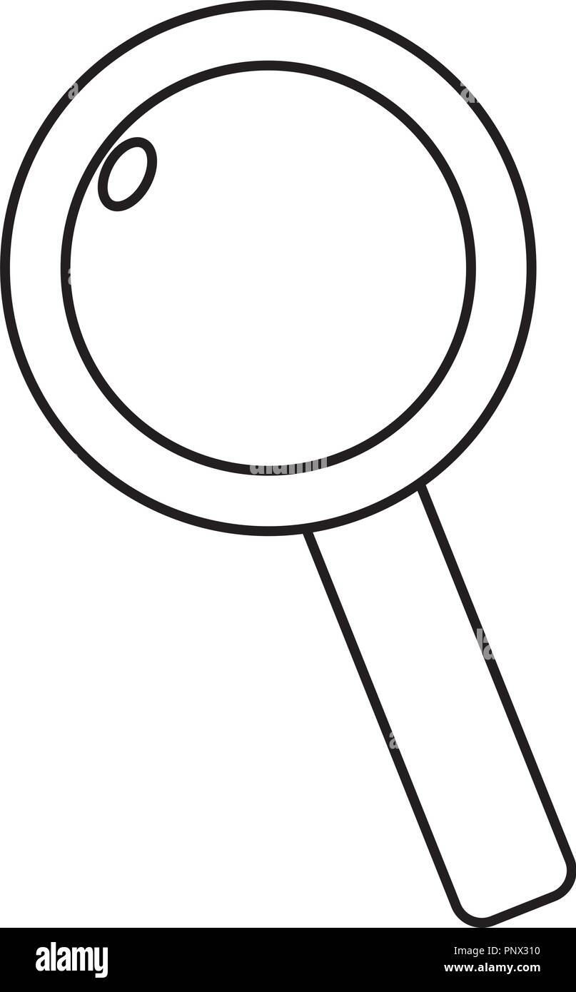 outline magnifying glass tool loupe exploration Stock Vector Image ...