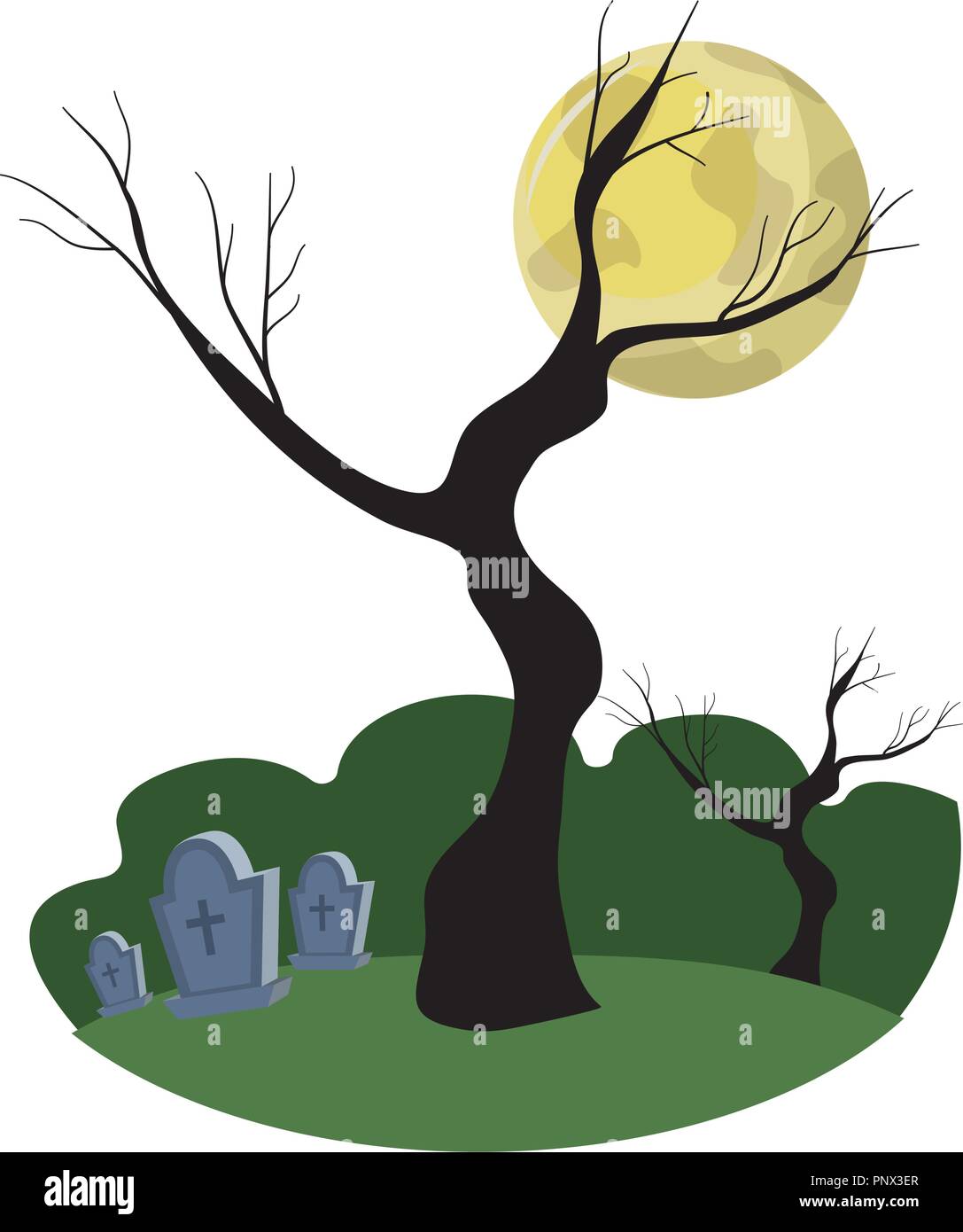 rip stones cemetery with trees branches Stock Vector Image & Art - Alamy