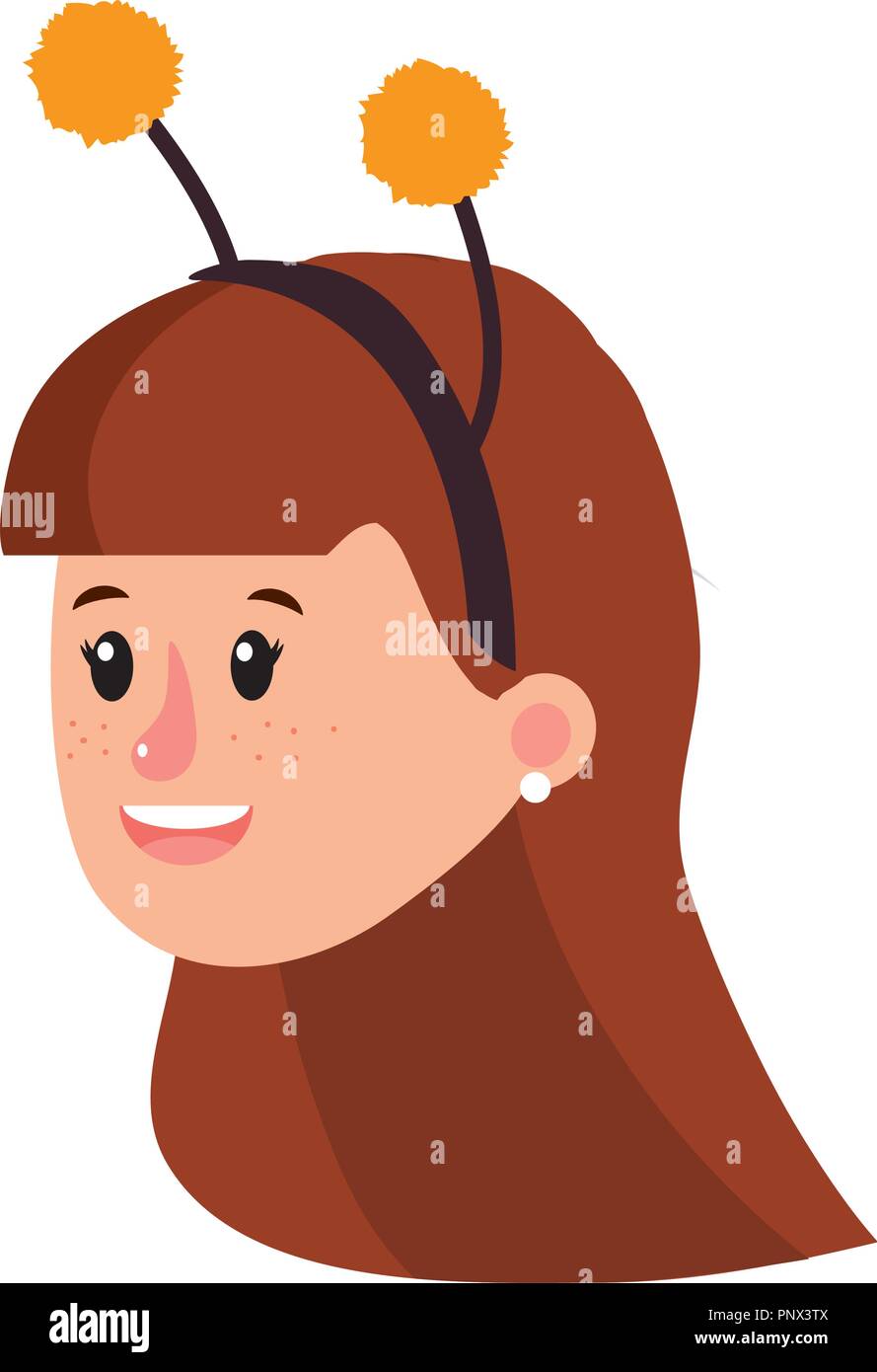 girl head with bee costume and hairstyle Stock Vector Image & Art - Alamy