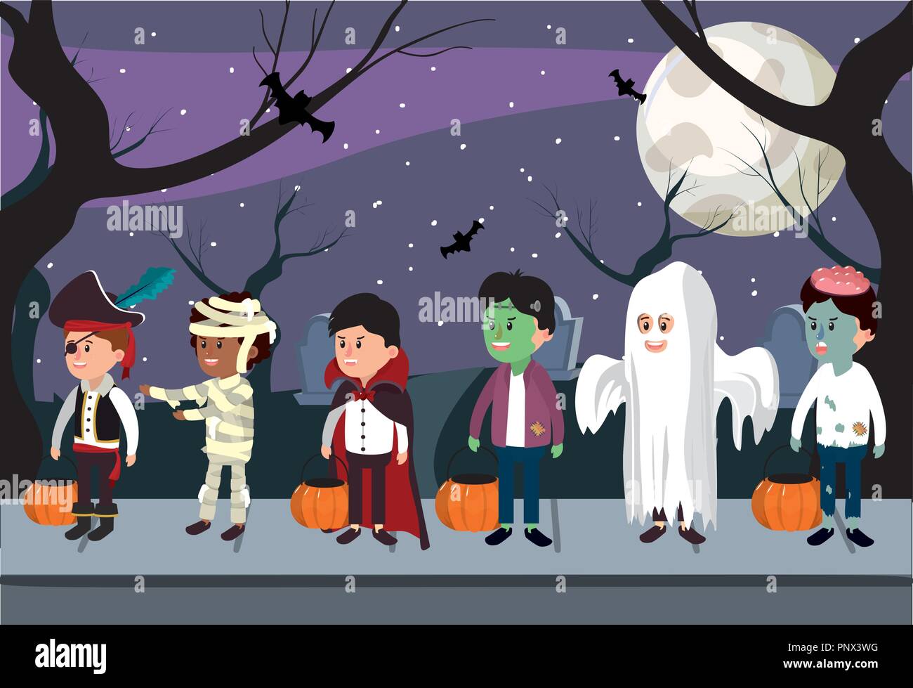 Halloween kids cartoons Stock Vector Image & Art - Alamy