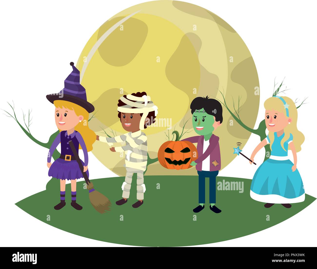 Halloween kids cartoons Stock Vector Image & Art - Alamy