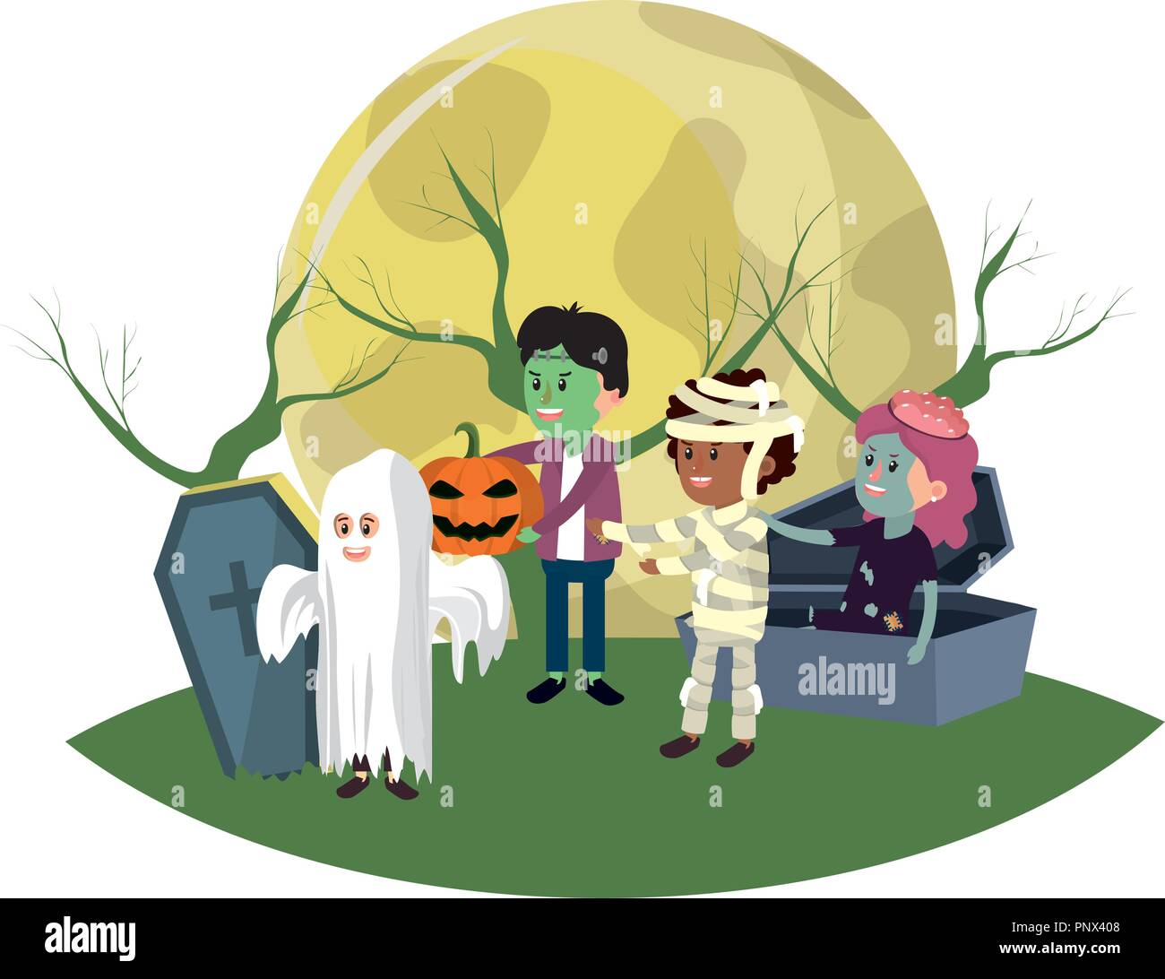 Halloween kids cartoons Stock Vector Image & Art - Alamy