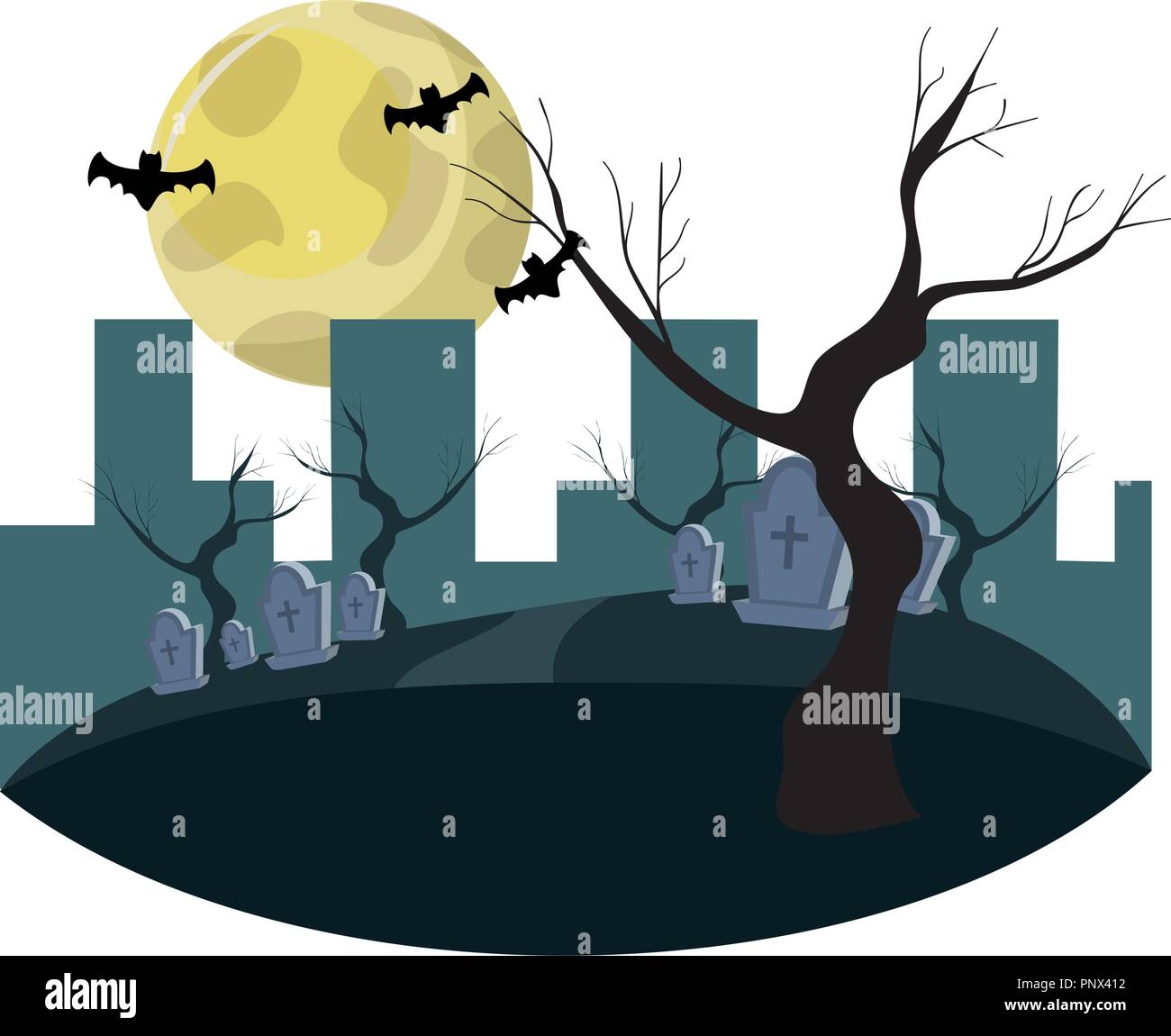 Halloween night city Stock Vector Image & Art - Alamy