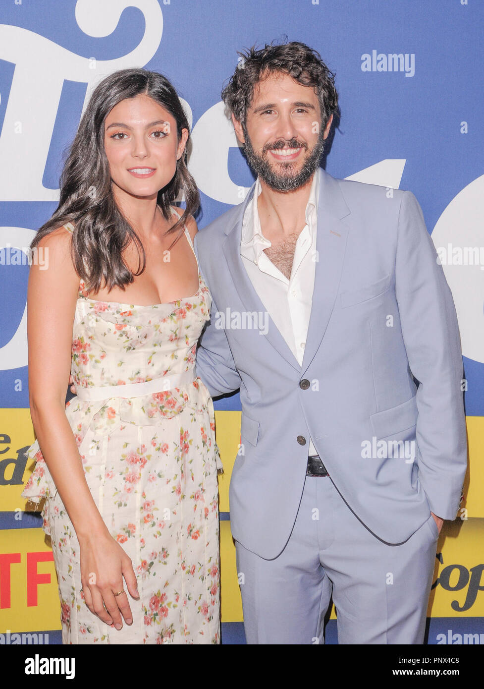 New York, NY - September 21, 2018: Monica Barbaro and Josh Groban ...