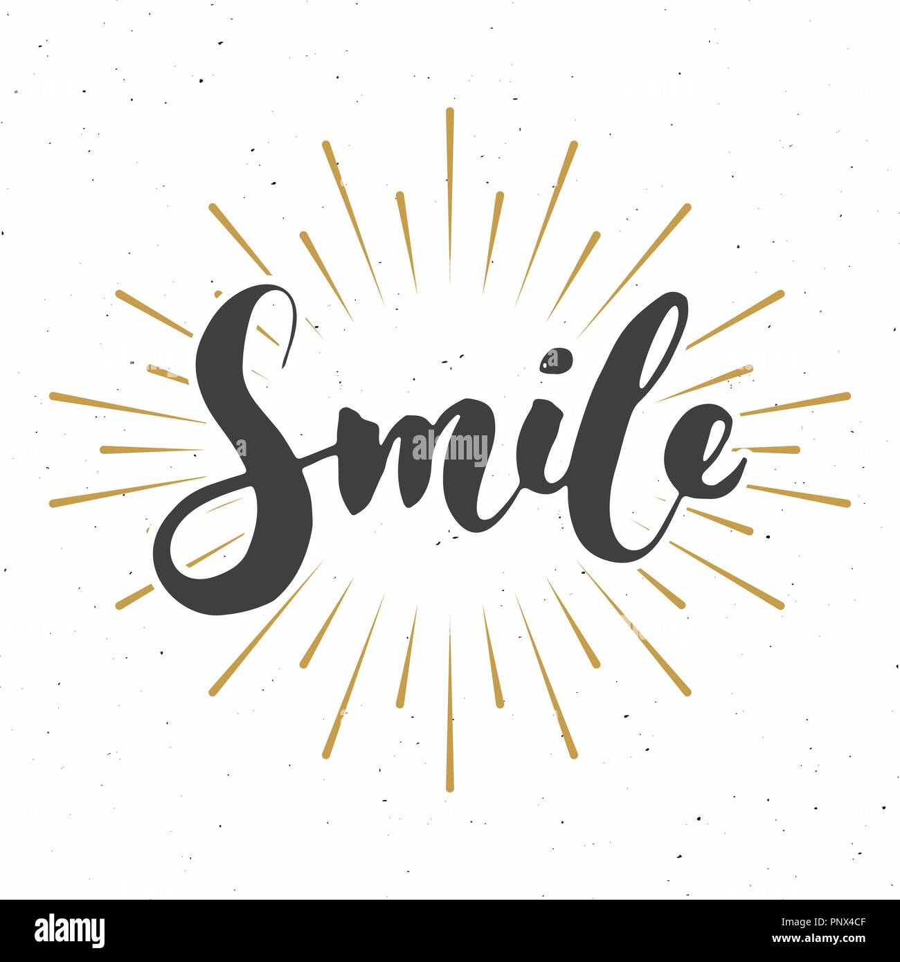 Smile lettering handwritten sign, Hand drawn grunge calligraphic text ...