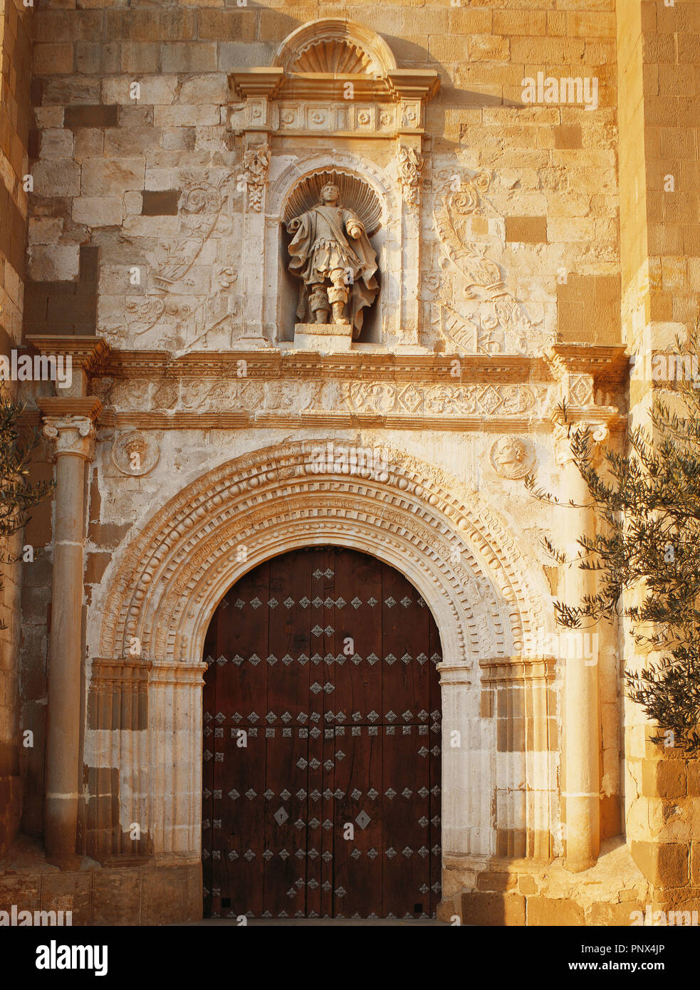 Spain. La Rioja. Autol. Church of San Adrian, 16th century. Gateway ...