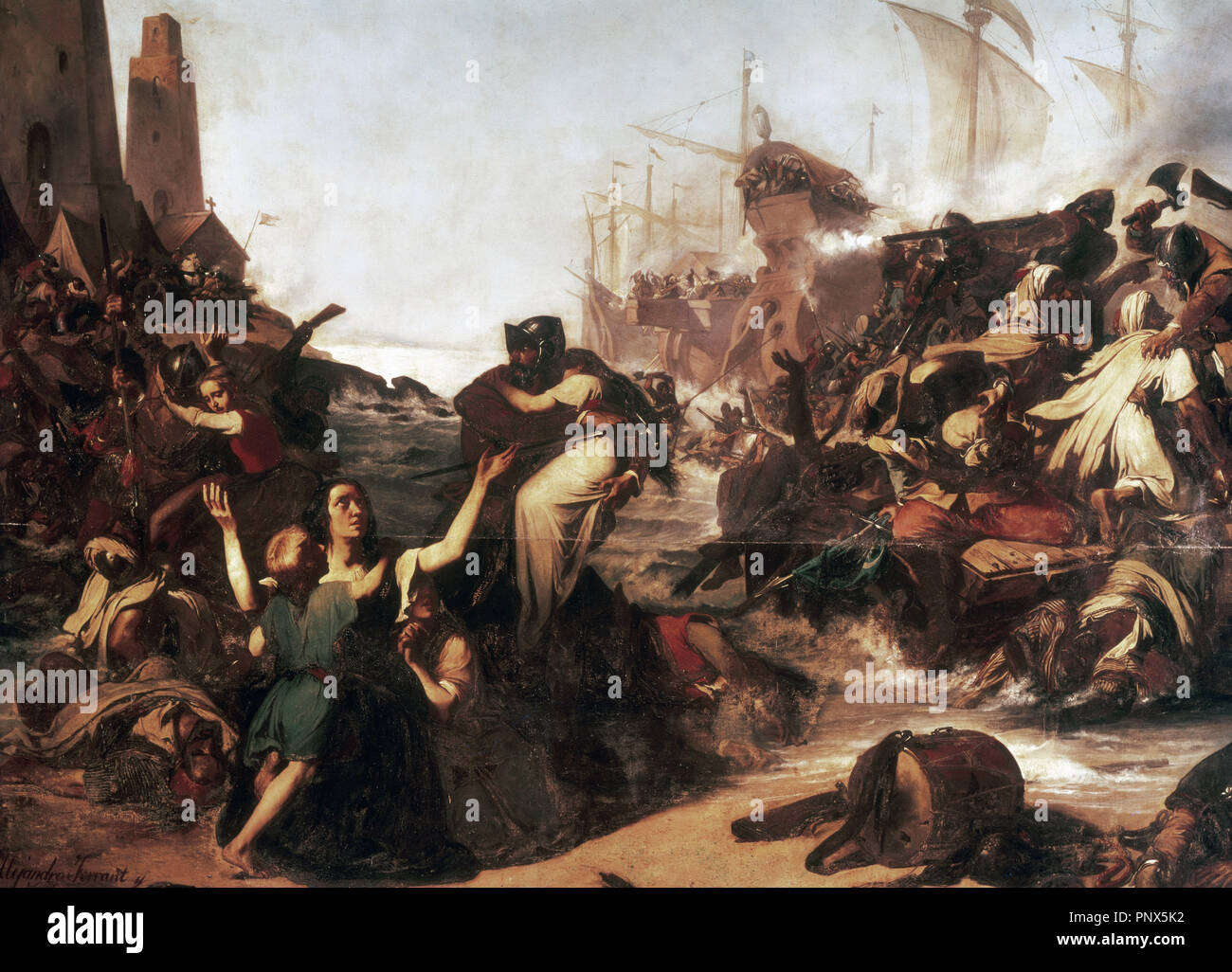 Pirate ship battle painting hi-res stock photography and images - Alamy