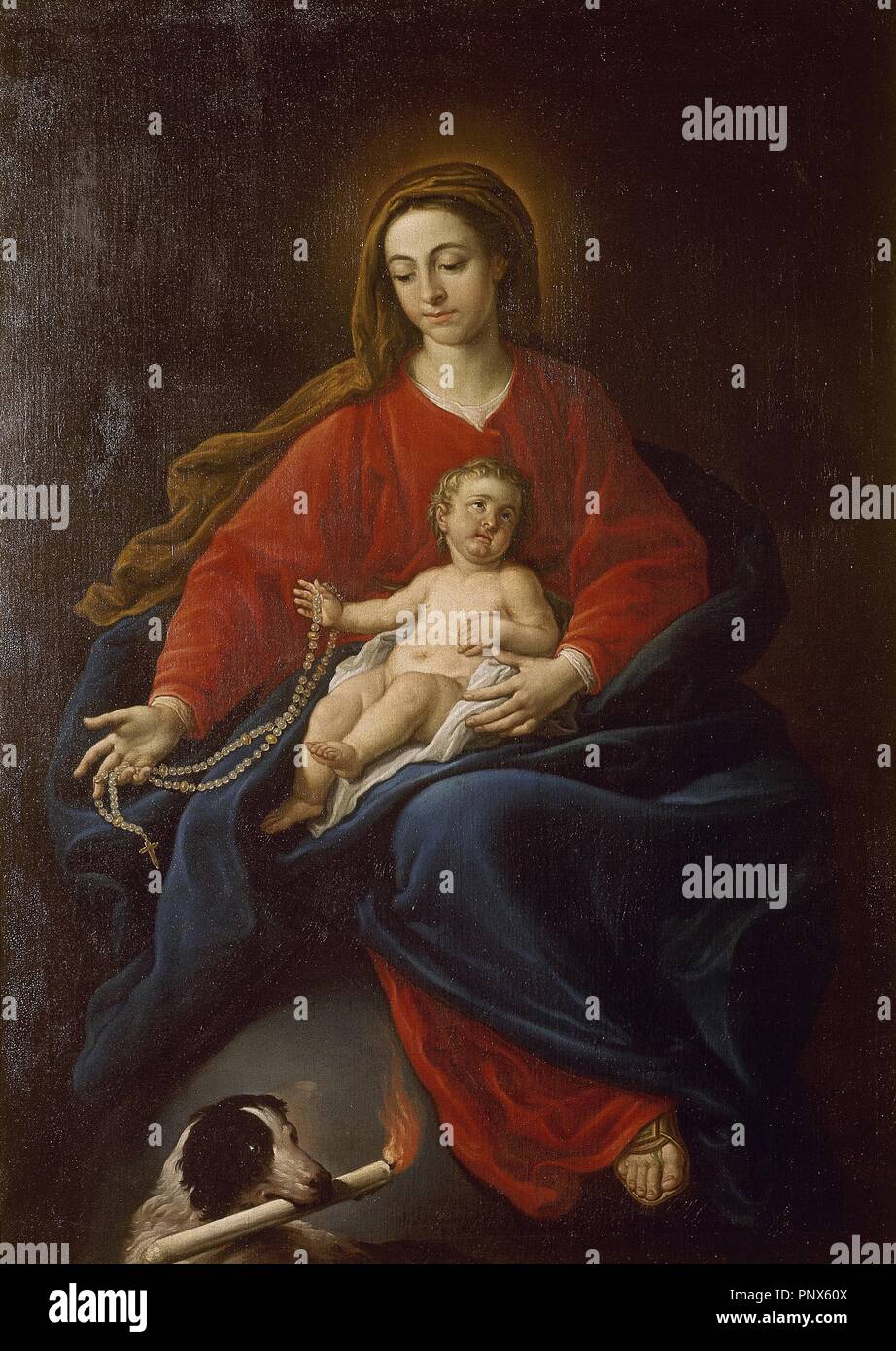 Our Lady of the Rosary by Antonio Gonzalez Ruiz (1720-1785). Spanish ...
