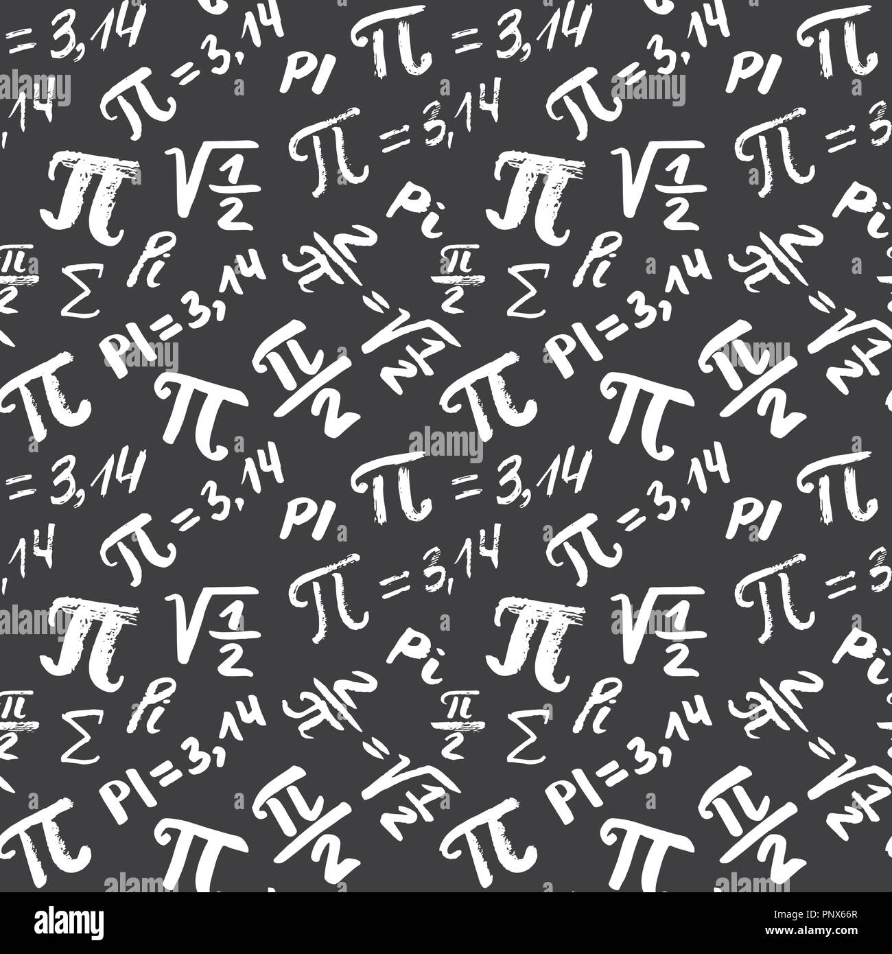 Pi symbol seamless pattern vector illustration. Hand drawn sketched ...