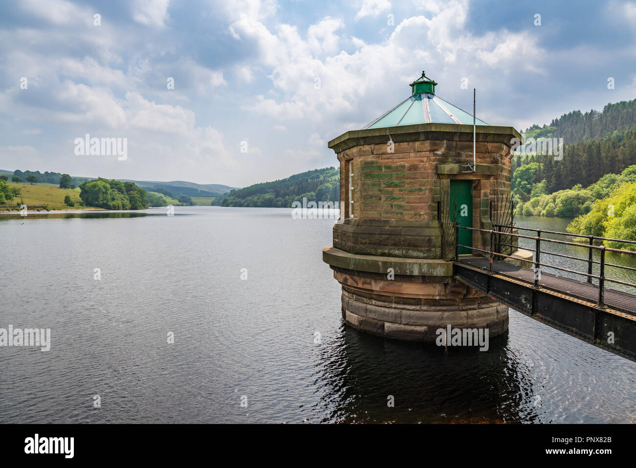 View over Fernilee Reservoir near Buxton in the East Midlands ...