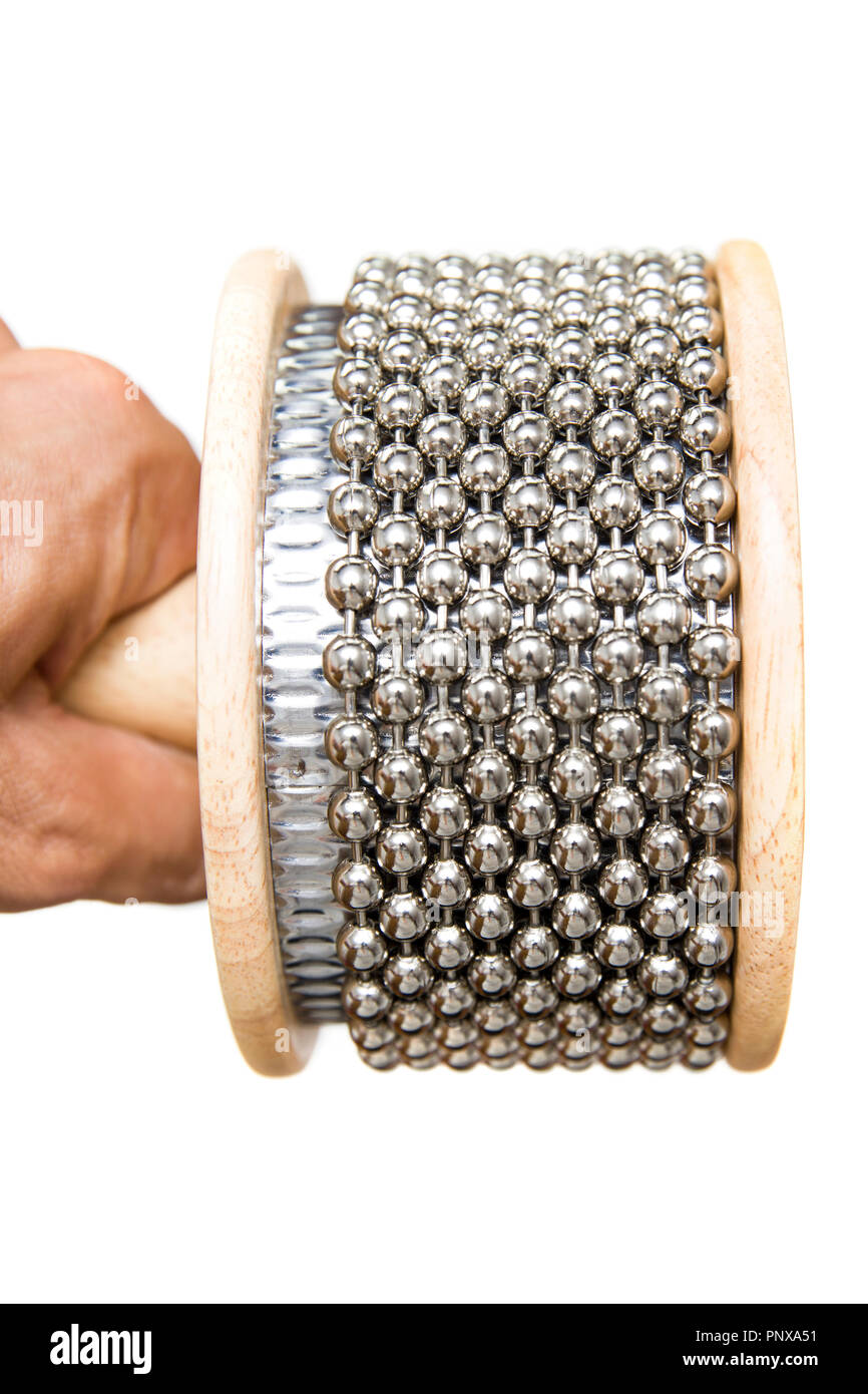 Cabasa percussion instrument isolated on the white background Stock ...