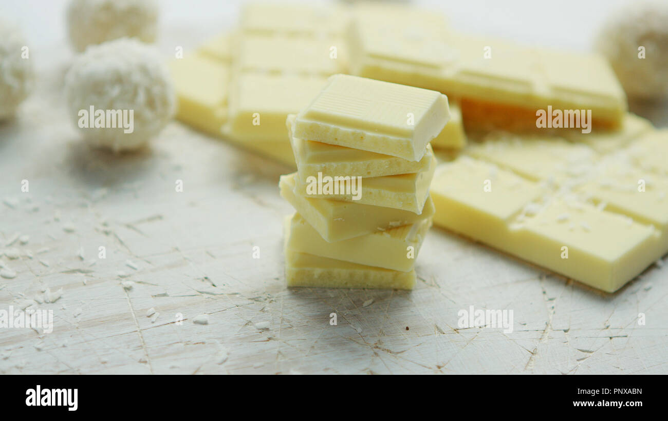 White chocolate and sweets Stock Photo - Alamy