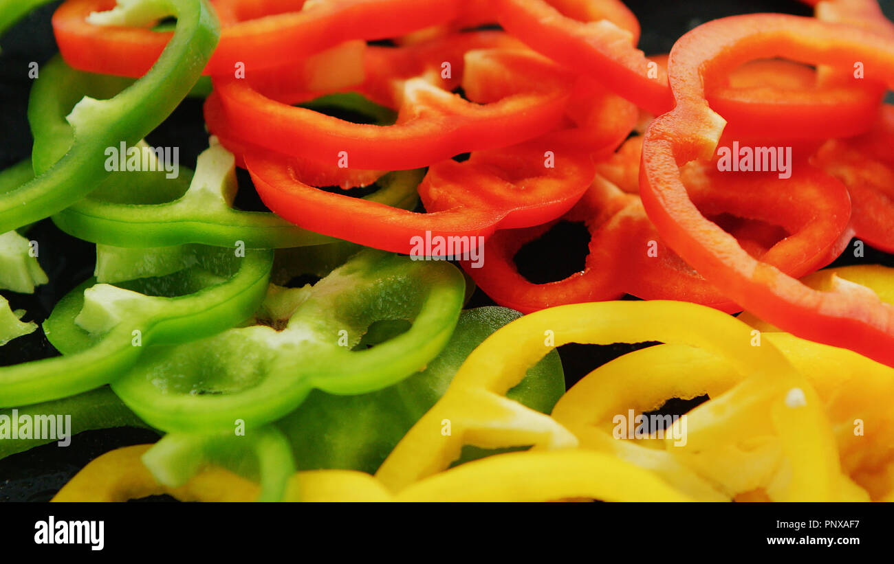 Colorful rings of peppers Stock Photo - Alamy