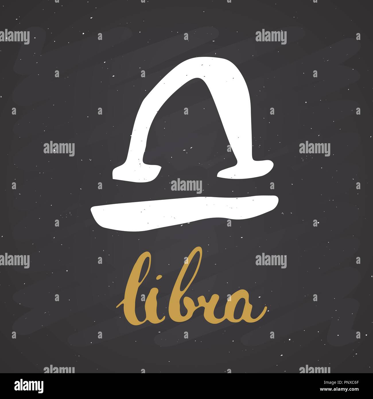 Zodiac sign Libra and lettering. Hand drawn horoscope astrology symbol ...