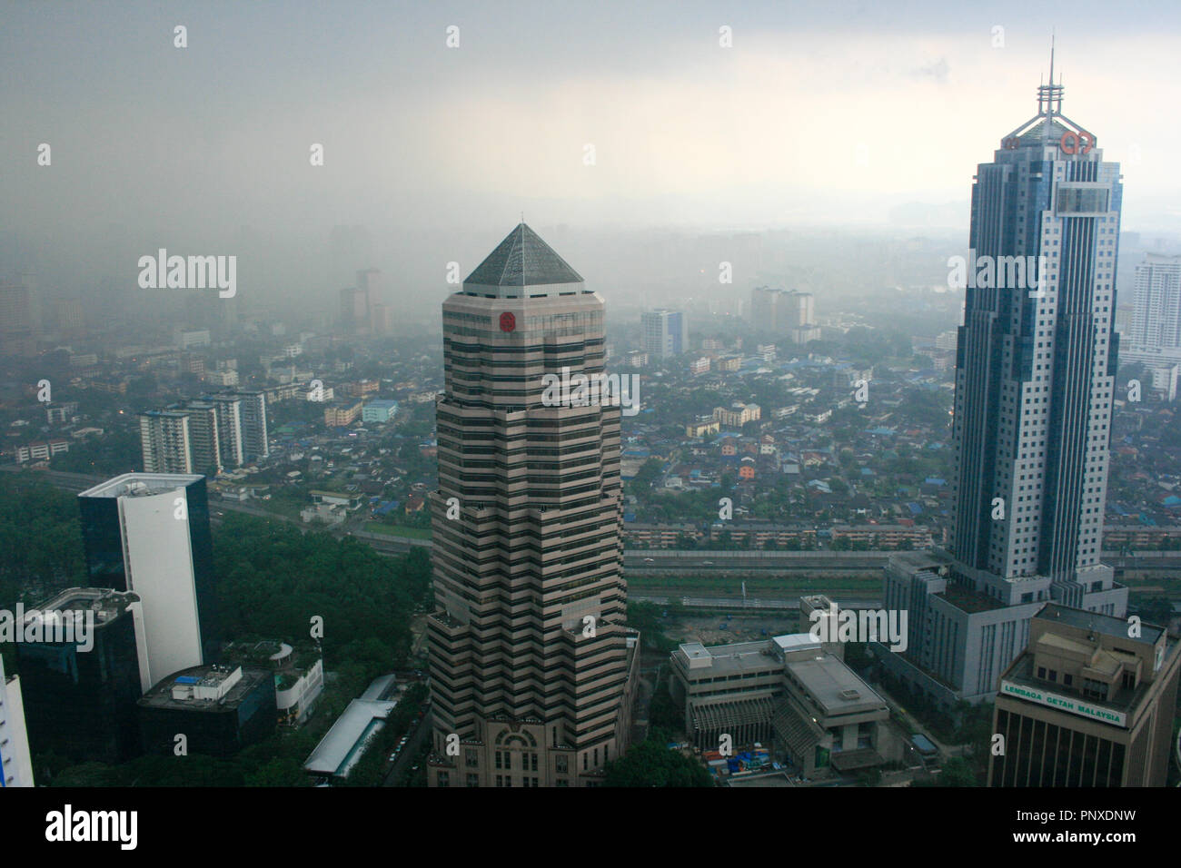 Cityscape view of Kuala Lumpur City Centre (KLCC) from the KL Tower ...