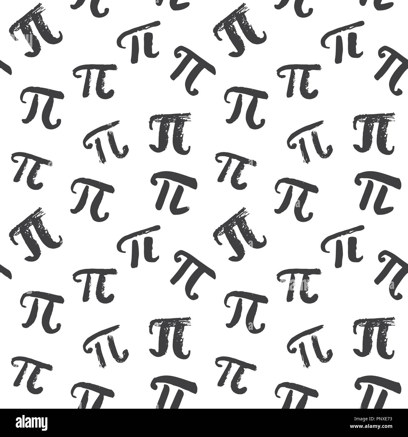 Pi symbol seamless pattern vector illustration. Hand drawn sketched ...