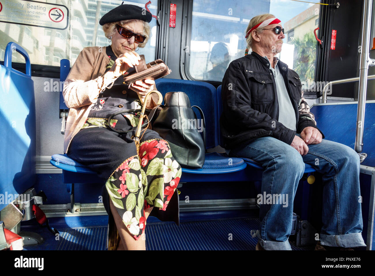 Miami Beach Florida,bus,passenger passengers rider riders,Miami-Dade ...