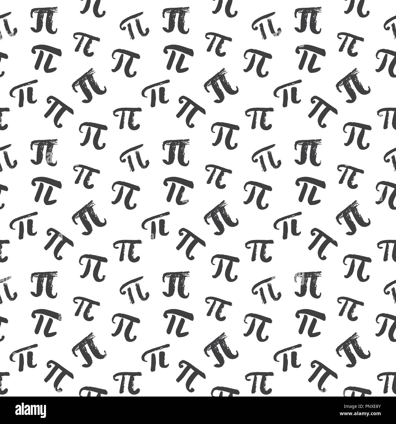 Pi symbol seamless pattern vector illustration. Hand drawn sketched ...