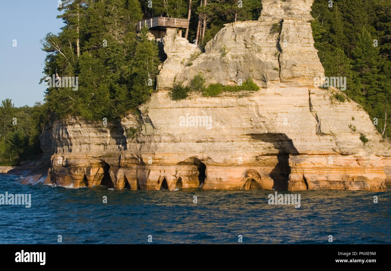 Pictured Rocks National Lakeshore Cliffs, Michigan Stock Photo - Alamy