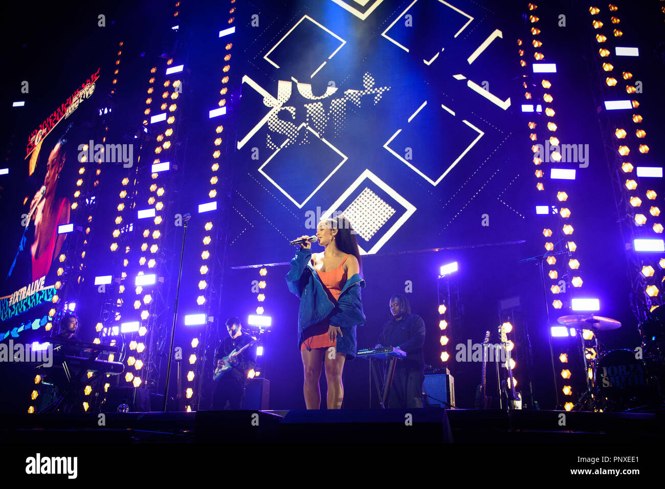 Jorja Smith performing at BBC Radio 1Xtra Live at the O2 Arena in ...