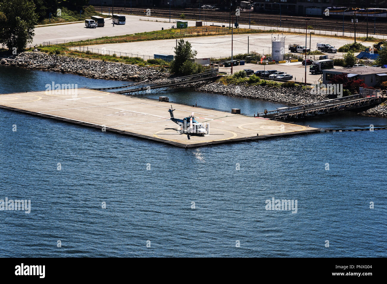 Heliport near Vancouver Canada Place Cruise Ship Terminal Stock Photo ...