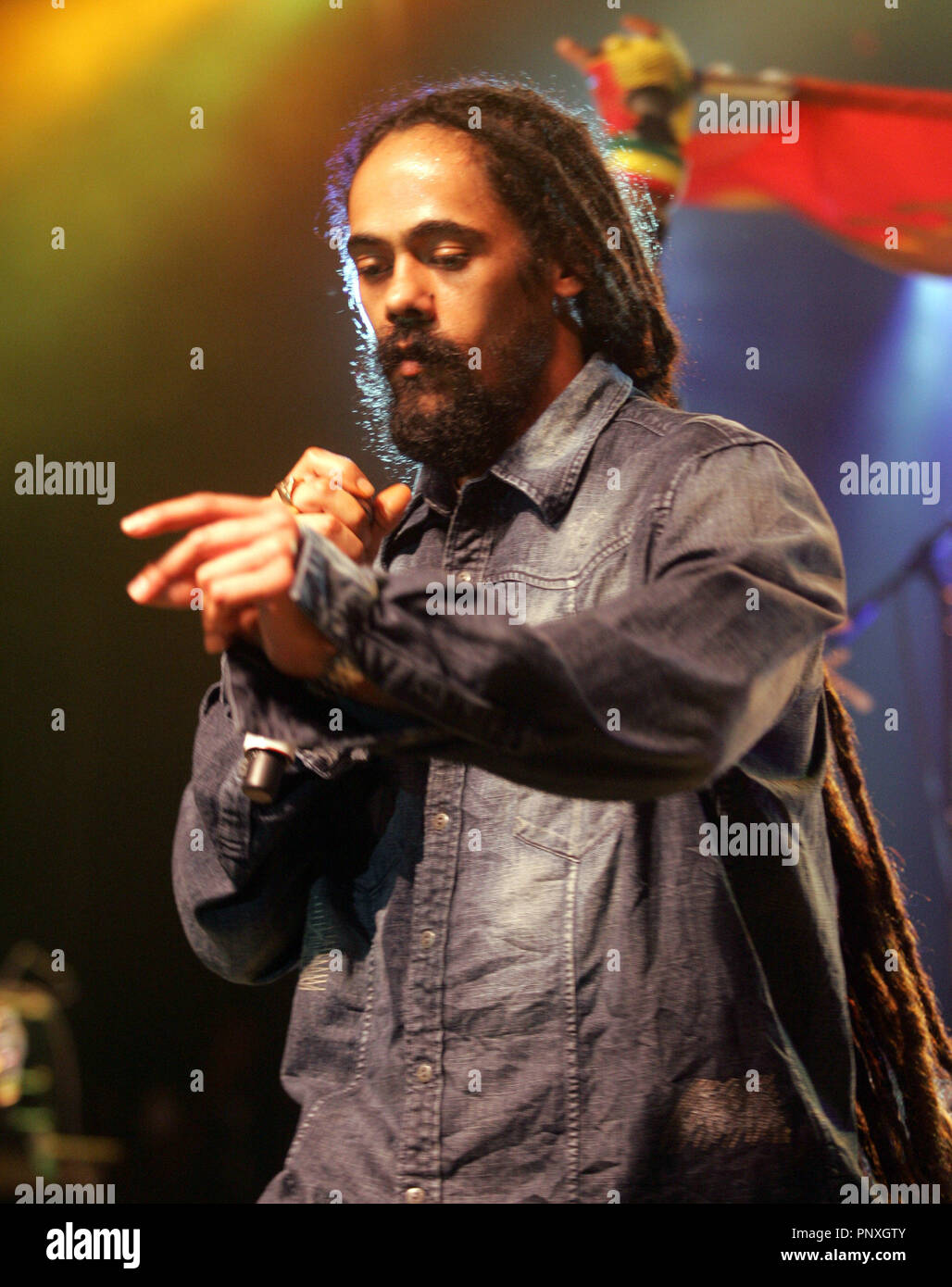 Damian Marley, youngest son of raggae legend Bob Marley, performs in ...