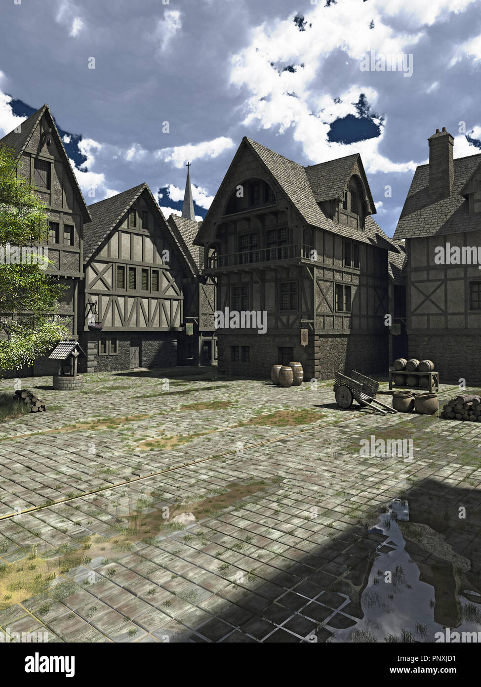 Fantasy medieval town square hi-res stock photography and images - Alamy