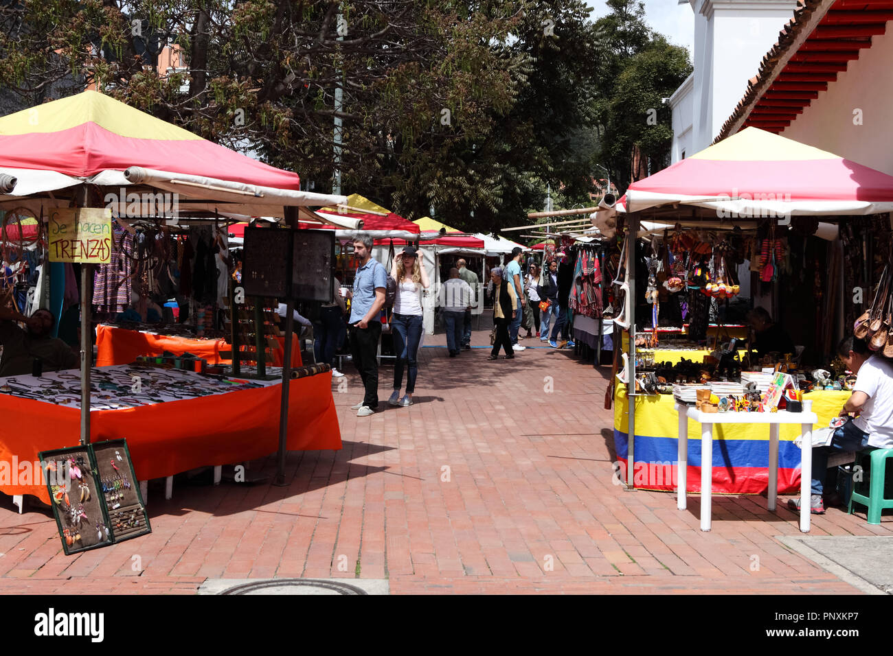 Bogota, Colombia - May 21, 2017: Huge crowd visits the Flea Market to ...