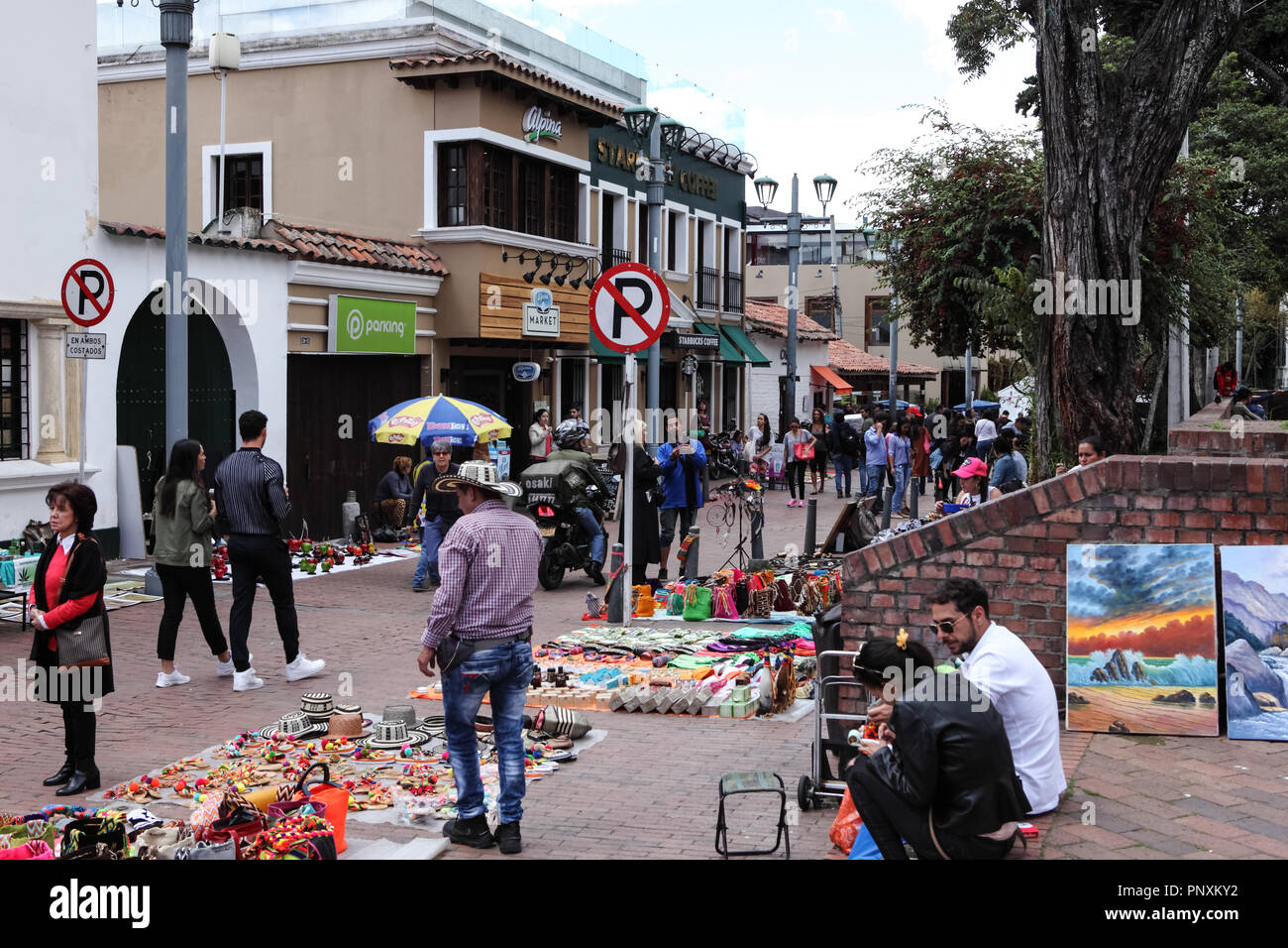 Bogota, Colombia - May 21, 2017: Huge crowd visits the Flea Market to ...