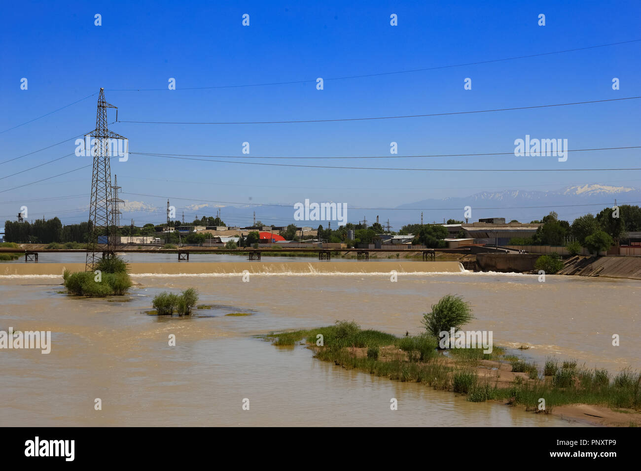 A wide view of river Anhor at Tashkent in Uzbekistan Stock Photo - Alamy