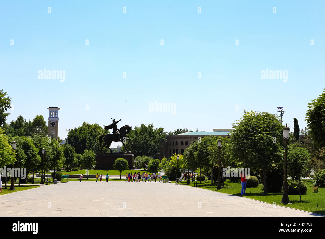 Tashkent, Uzbekistan - May 12, 2017: View of Amir Timur statue and ...
