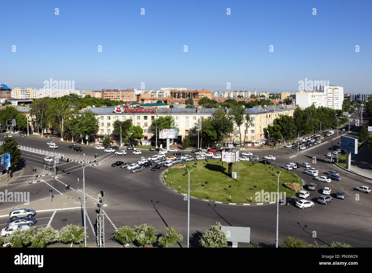 Tashkent, Uzbekistan - May 12, 2017: Wide cityscape of Tashkent city ...