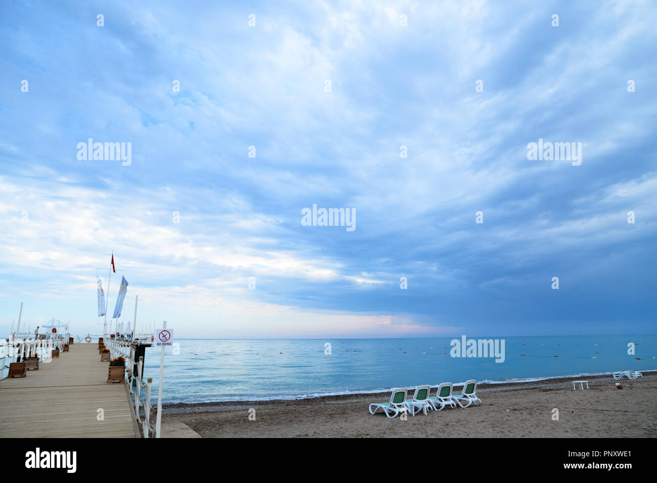 Belek, Turkey - June 05, 2016: Serene view of beach in Belek area in ...
