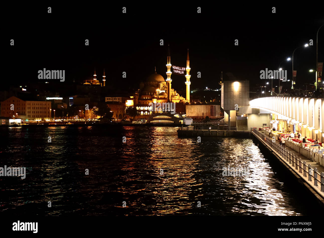 Istanbul, Turkey - June 11, 2016: Night view of mosques and city of ...